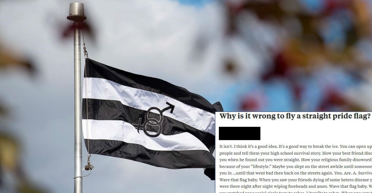 Someone asked ‘Why is it wrong to fly a straight flag?’ The response is ...