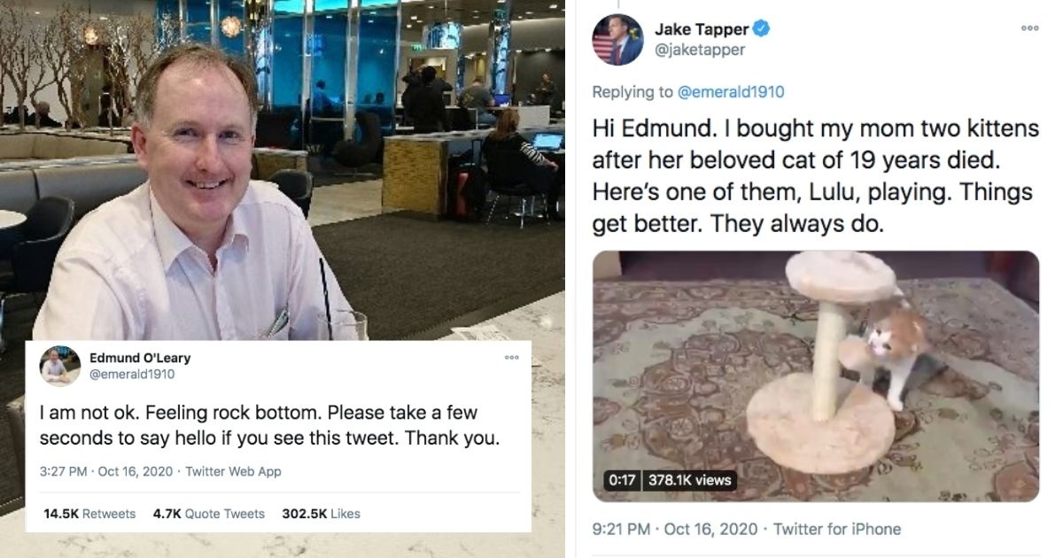A man named Edmund simply tweeted 'I am not OK' and received a ...