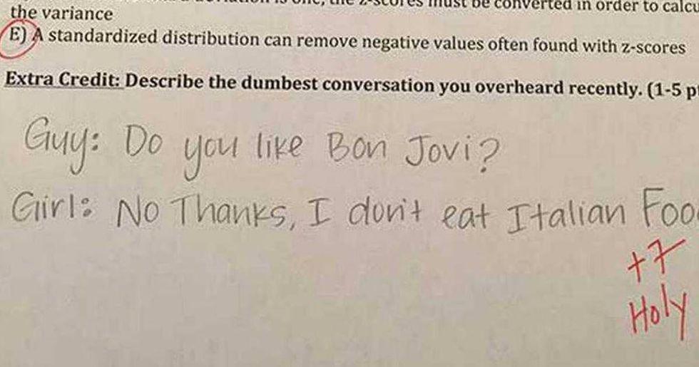 A teacher's funny extra credit questions - Upworthy